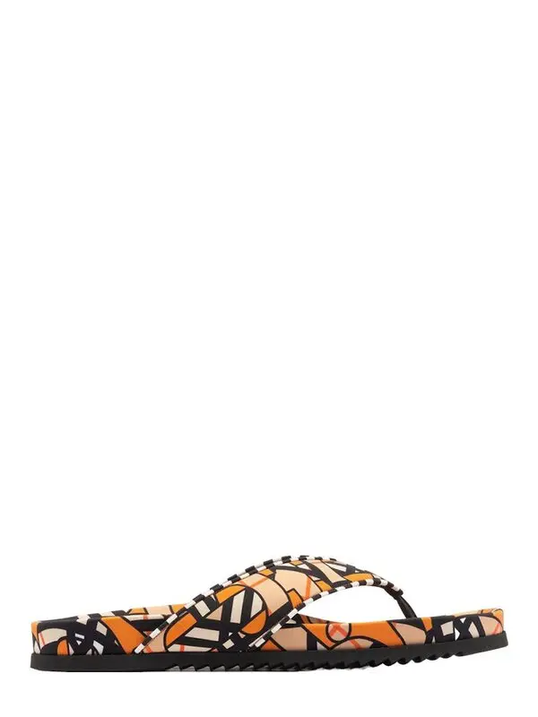 Burberry Monogram Print Sandal - Orange/white