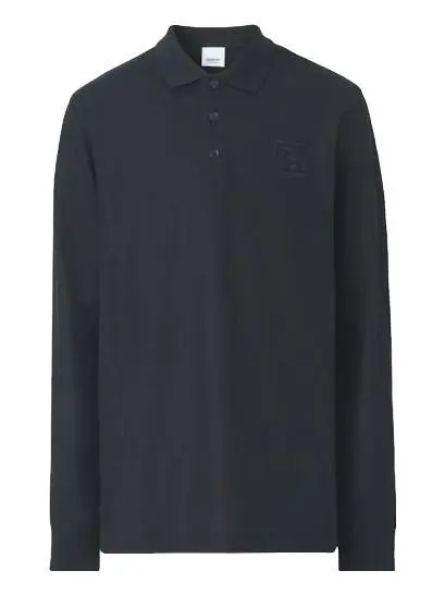 Burberry Long Sleeve Polo Shirt - Black