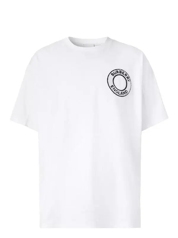 Burberry Logo Graphic Cotton Oversized T-shirt - White