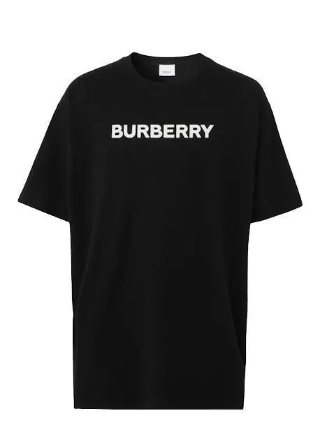 Burberry Logo Print Cotton Oversized T-shirt - Black/white
