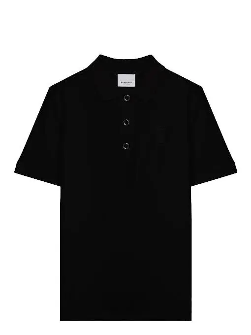 Burberry Monogram Motif Piqué Polo Shirt - Black
