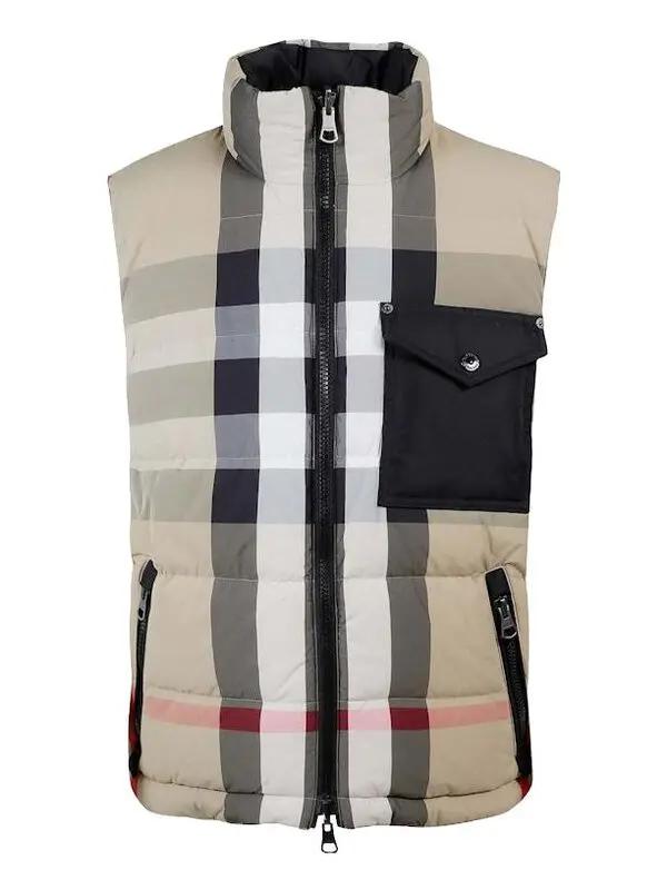 Burberry Sleeveless Padded And Reversible Jacket - Beige