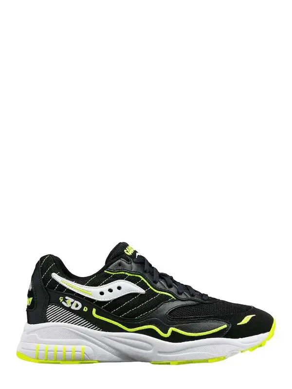 Saucony 3d Grid Hurricane Sneakers - Black/white/acid Yellow