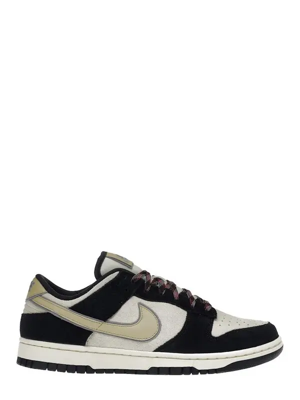 Nike Dunk Low Lx Suede Sneakers - Black/team Gold/coconut Milk