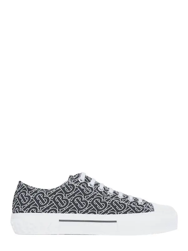 Burberry Monogram Print Cotton Low-top Sneaker - Black/white