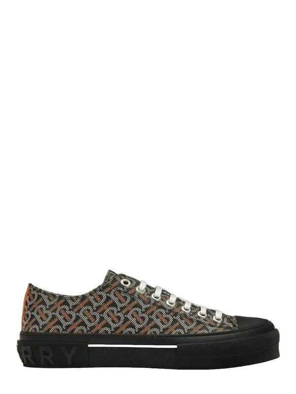 Burberry Monogram Pattern Low Top Sneakers - Brown/black/orange