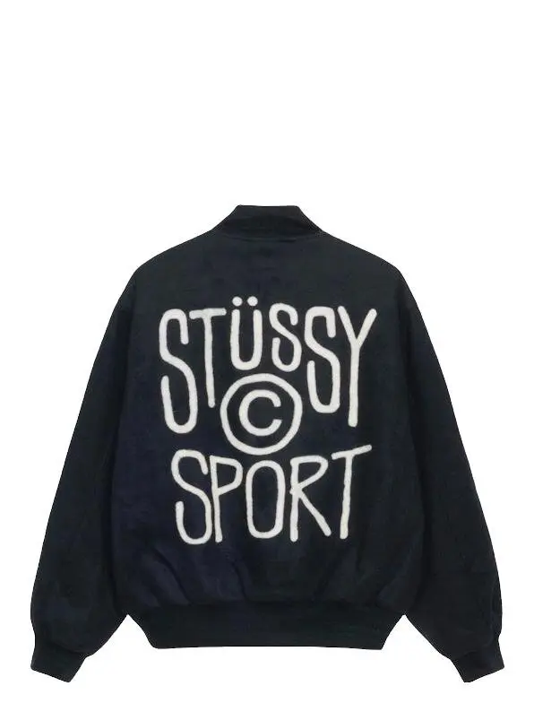 StÜssy Sport Melton Varsity Jacket - Black