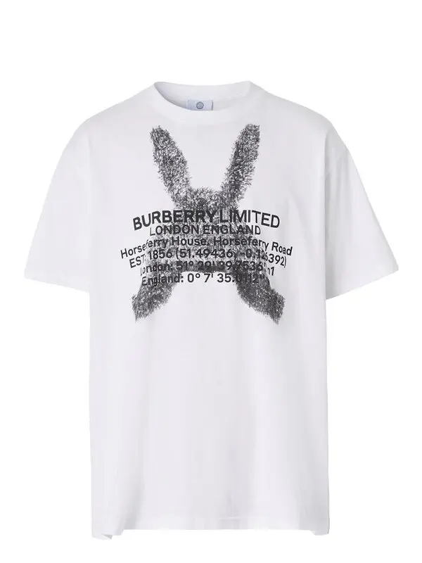 Burberry Montage Print Oversized T-shirt - White/black