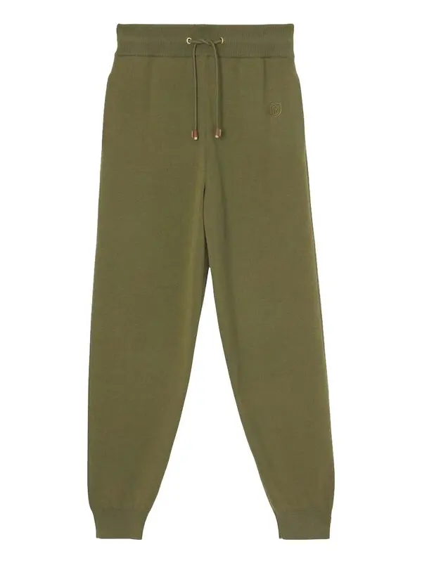 Burberry Monogram Motif Wool-cashmere Blend Jogging Pants - Green