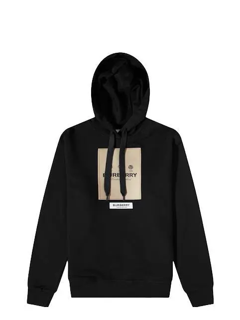 Burberry Logo Graphic Hoodie - Black