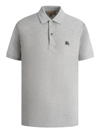 Burberry Oxford Logo Embroidered Polo Shirt - Grey/black