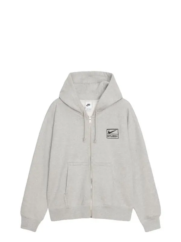 StÜssy X Nike Fleece Zip Up Hoodie - Grey