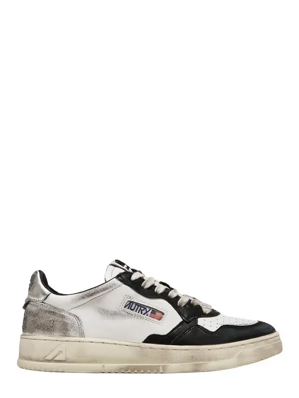 AUTRY Medalist Leather Low Top Sneakers - Black/white/silver