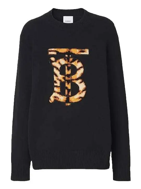 Burberry Monogram Motif Cashmere Sweater - Black