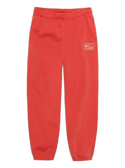 StÜssy X Nike Pigment Dyed Fleece Sweatpants - Habanero Red