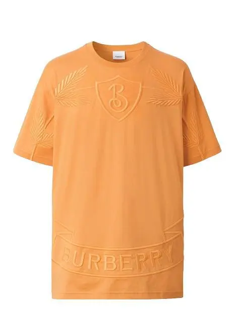Burberry Oak Leaf Crest Cotton Tee Shirt - Dusty Orange