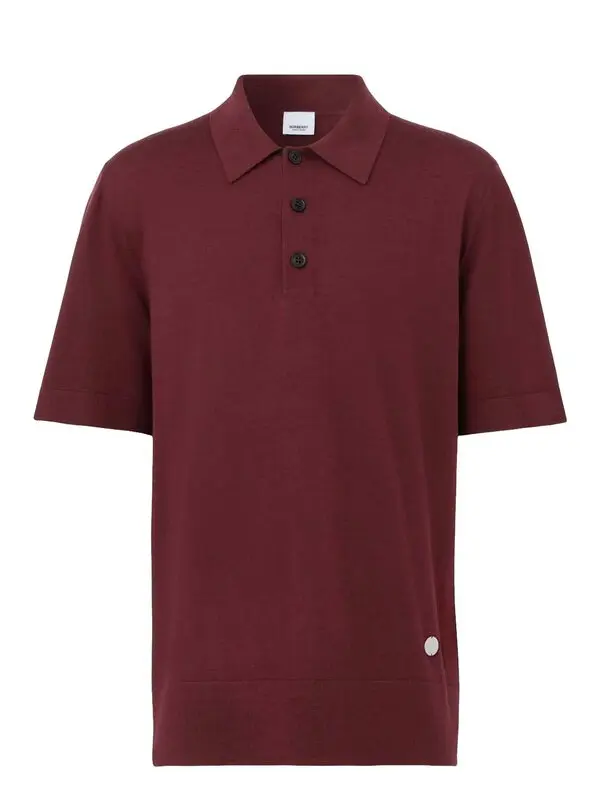 Burberry Monogram Motif Logoplaque Polo Shirt - Bordeaux