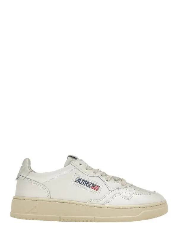 AUTRY Medalist Leather Low Sneakers - White/cream