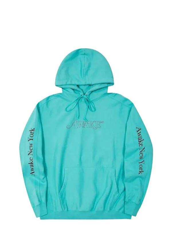 AWAKE Classic Outline Logo Embroidered Hoodie - Teal