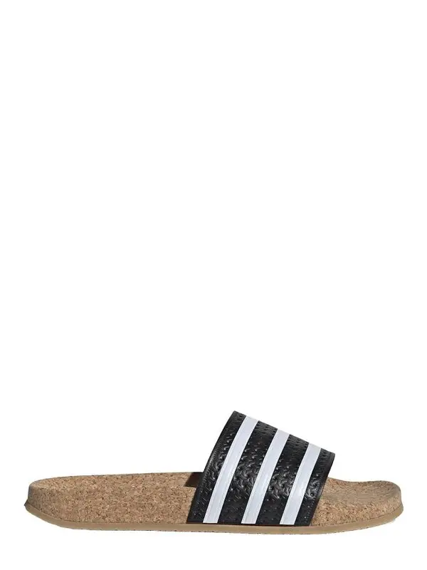 Adidas Adilette Cork Slides - Core Black/cloud White/gum