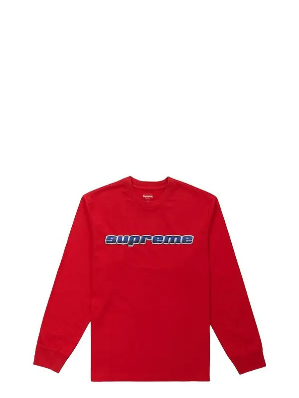 Supreme Chrome Logo Long Sleeve Top - Red