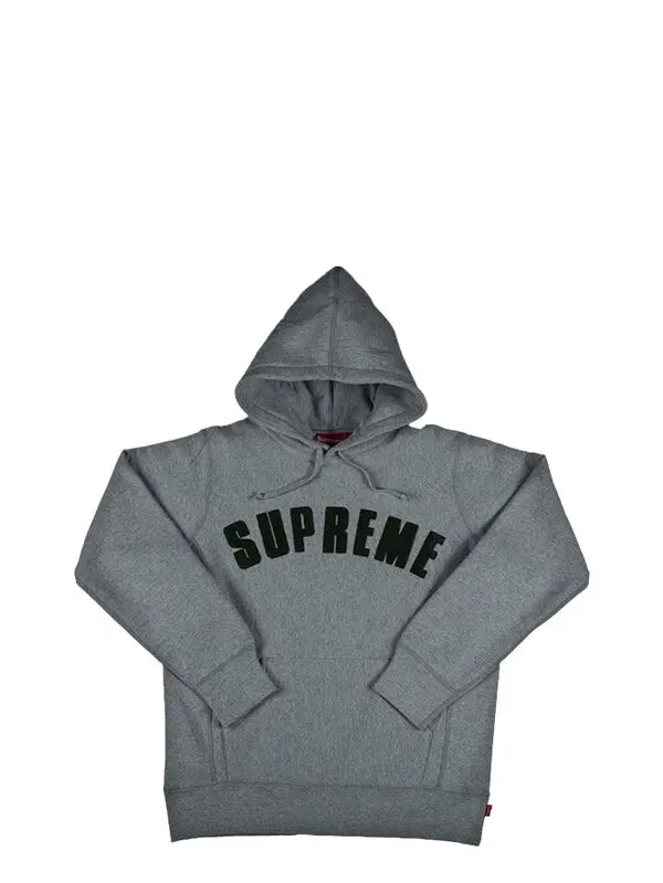 Supreme Chenille Arc Logo Hooded Sweatshirt - Grey