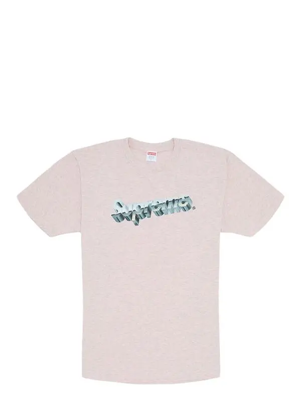 Supreme Chrome Logo Tee Shirt - Heather Pink