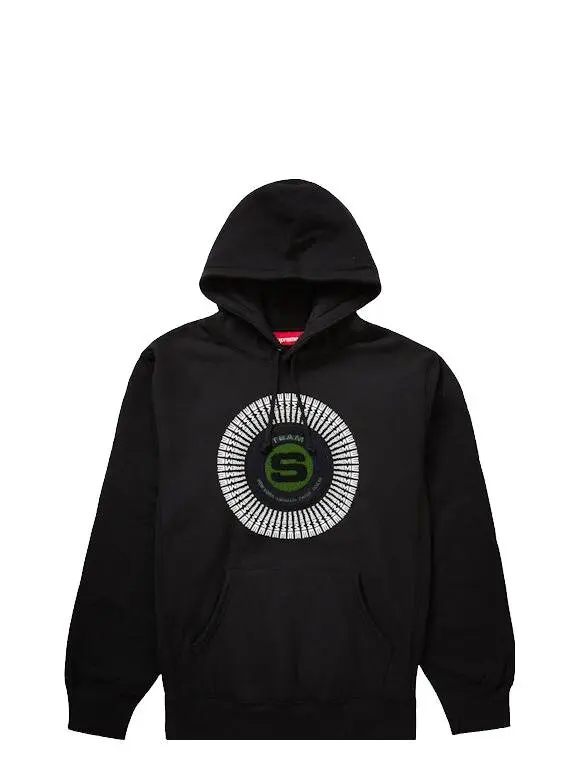 Supreme Chenille Applique Hooded Sweatshirt - Black