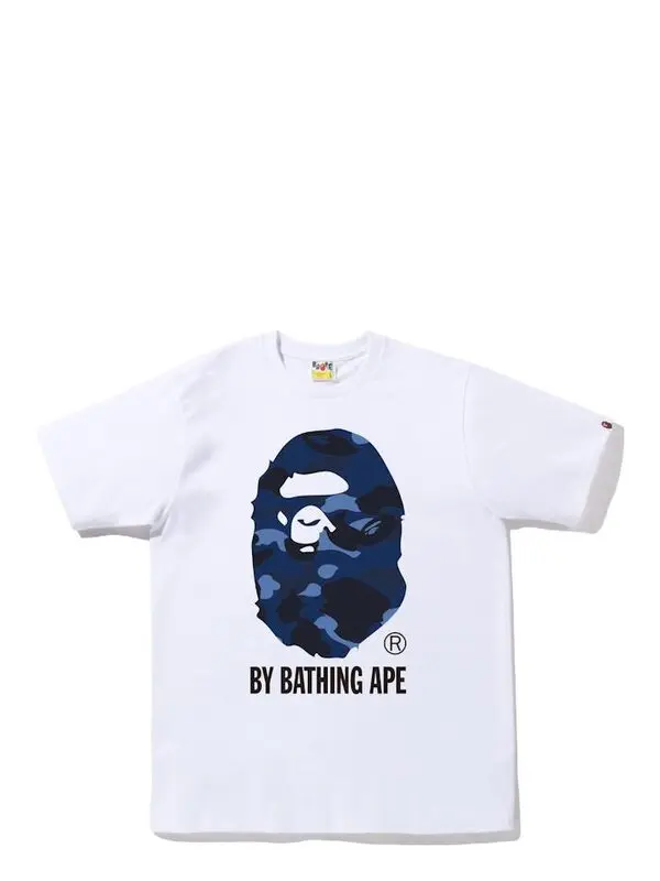 A BATHING APE Camo Bathing Ape Tee Shirt - White Navy Blue