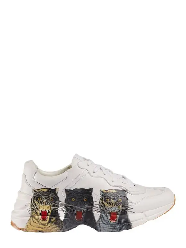 Gucci Rhyton Sneakers With Tigers - White