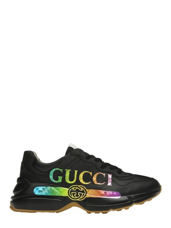 Gucci Rhyton Iridescent Logo Sneakers - Black