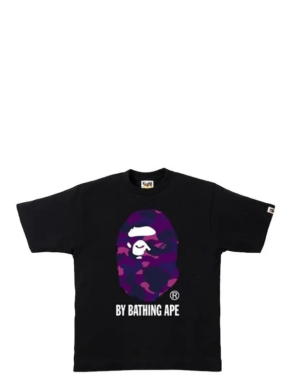 A BATHING APE Camo Bathing Tee Shirt - Black/purple