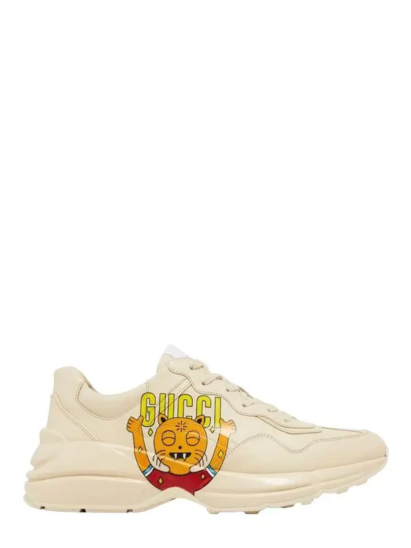 Gucci Rhyton Cat Print Sneakers - Beige