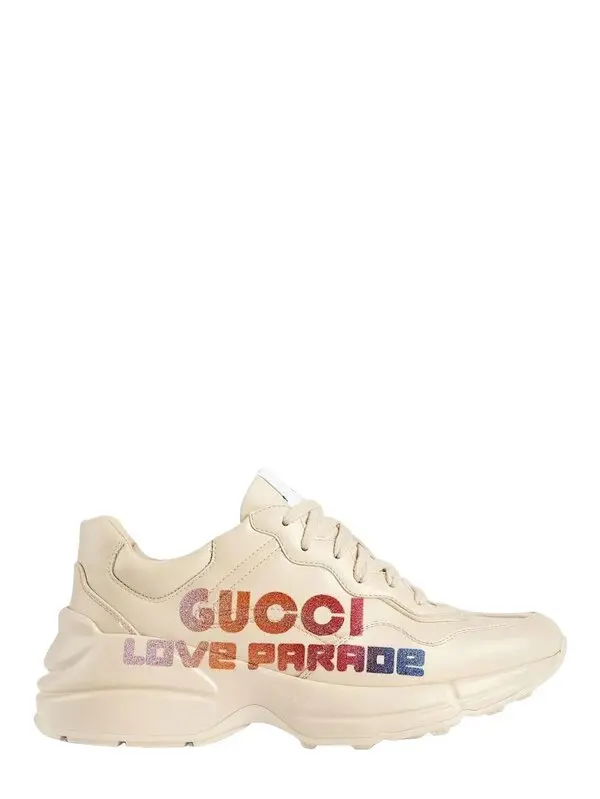 Gucci Rhyton Glitter Logo Chunky Sneakers - Off/white