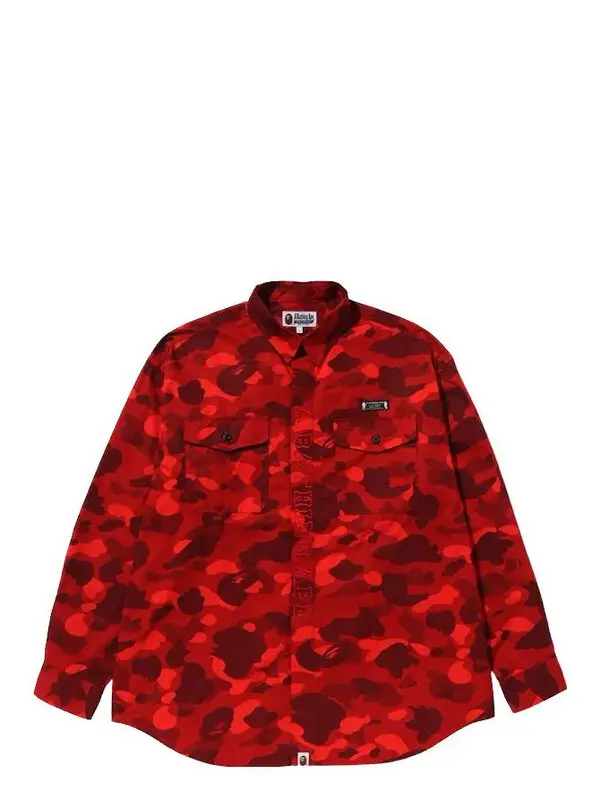 A BATHING APE Camo Cpo Shirt - Red