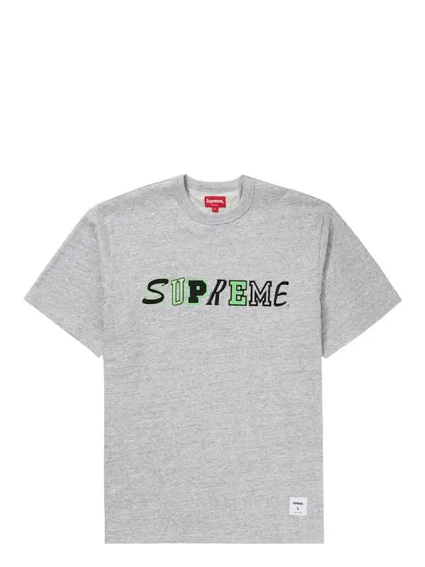 Supreme Collage Logo Short Sleeve Top - Heather Grey