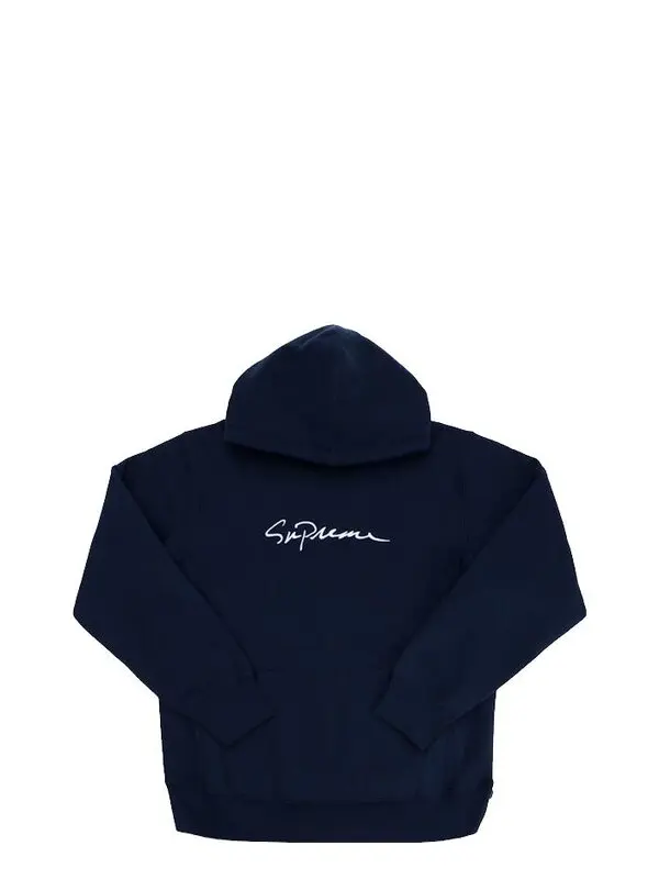 Supreme Classic Script Hooded Sweatshirt - Navy Blue