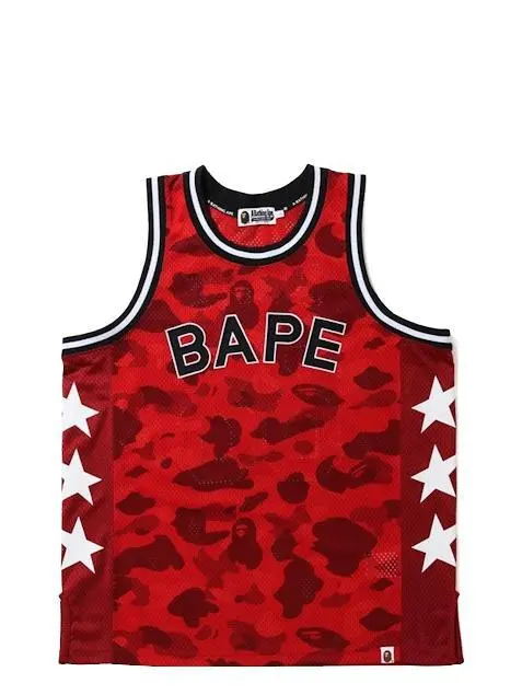 BAPE Camo Basketball Tank Top - Red