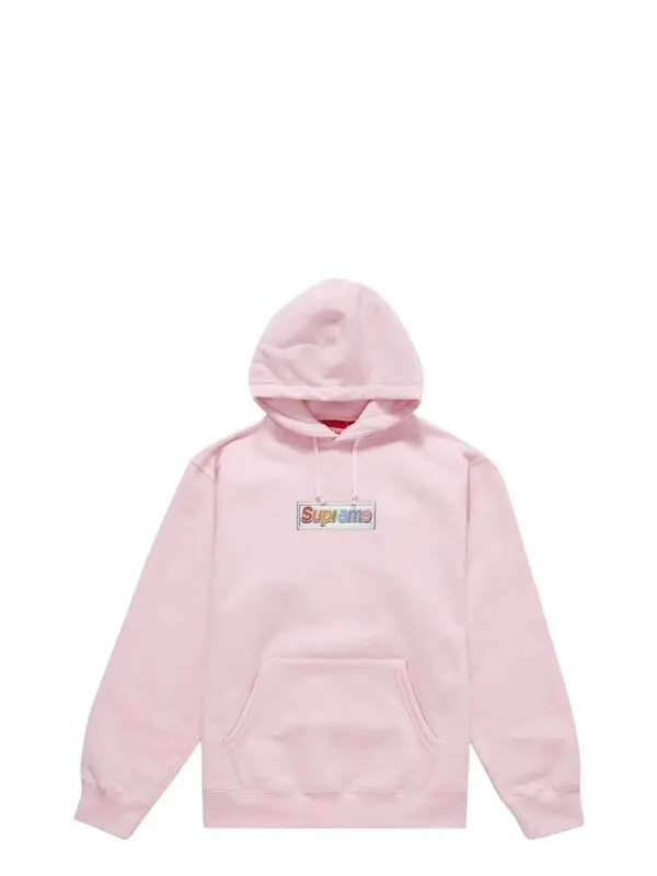 Supreme Bling Box Logo Hooded Sweatshirt - Light Pink