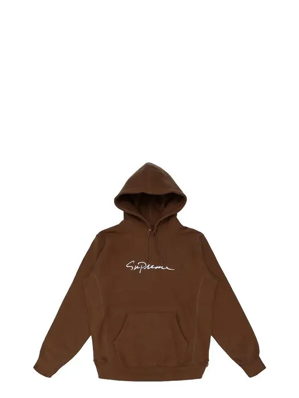 Supreme Classic Script Hooded Sweatshirt - Brown
