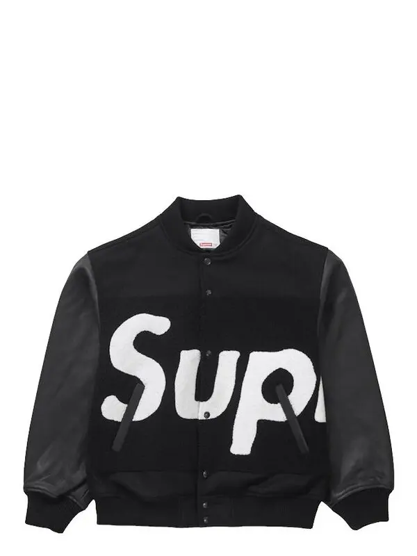 Supreme Big Logo Chenille Varsity Jacket - Black