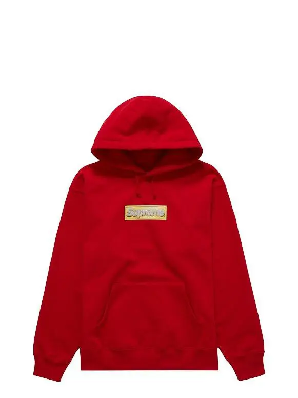 Supreme Bling Box Logo Hooded Sweatshirt - Red