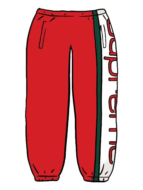 Supreme Big Logo Paneled Sweatpant - Red