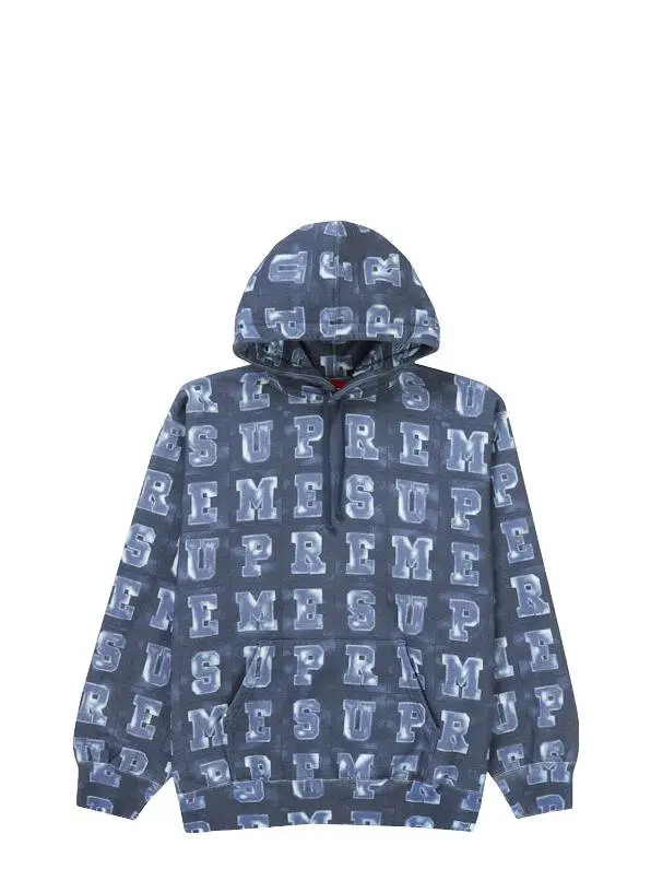 Supreme Blocks Hooded Sweatshirt - Navy Blue