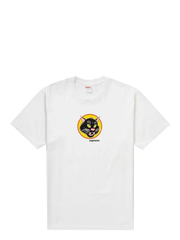 Supreme Black Cat Tee Shirt - White