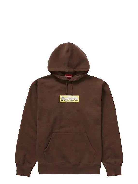 Supreme Bling Box Logo Hooded Sweatshirt - Dark Brown