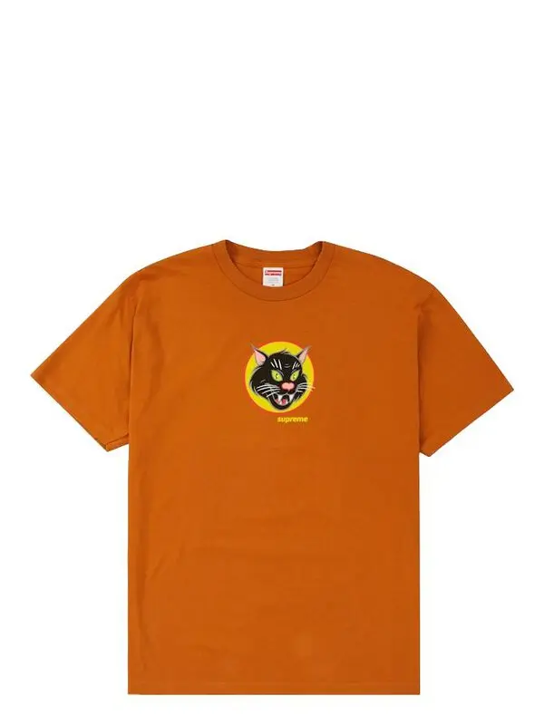 Supreme Black Cat Tee Shirt - Burnt Orange