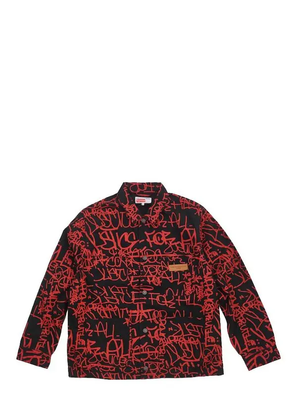 Supreme Comme Des Garcons Shirt Printed Canvas Chore Coat - Black