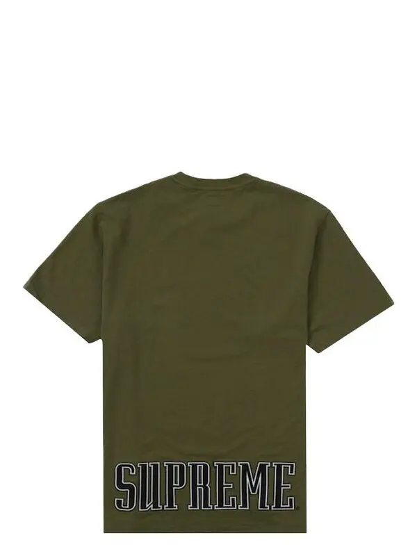 Supreme Contrast Appliqué Short Sleeve Top - Olive