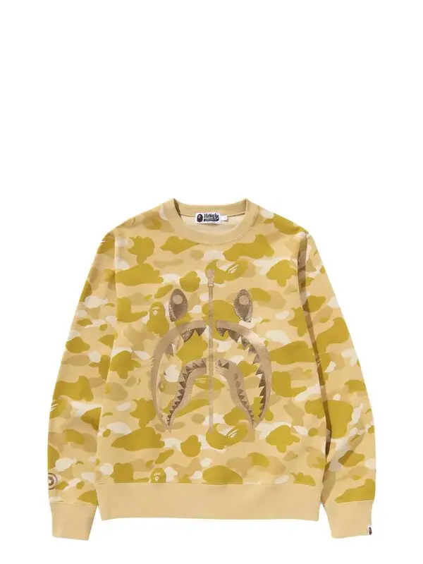 BAPE Camo Shark Crewneck Sweatshirt - Yellow